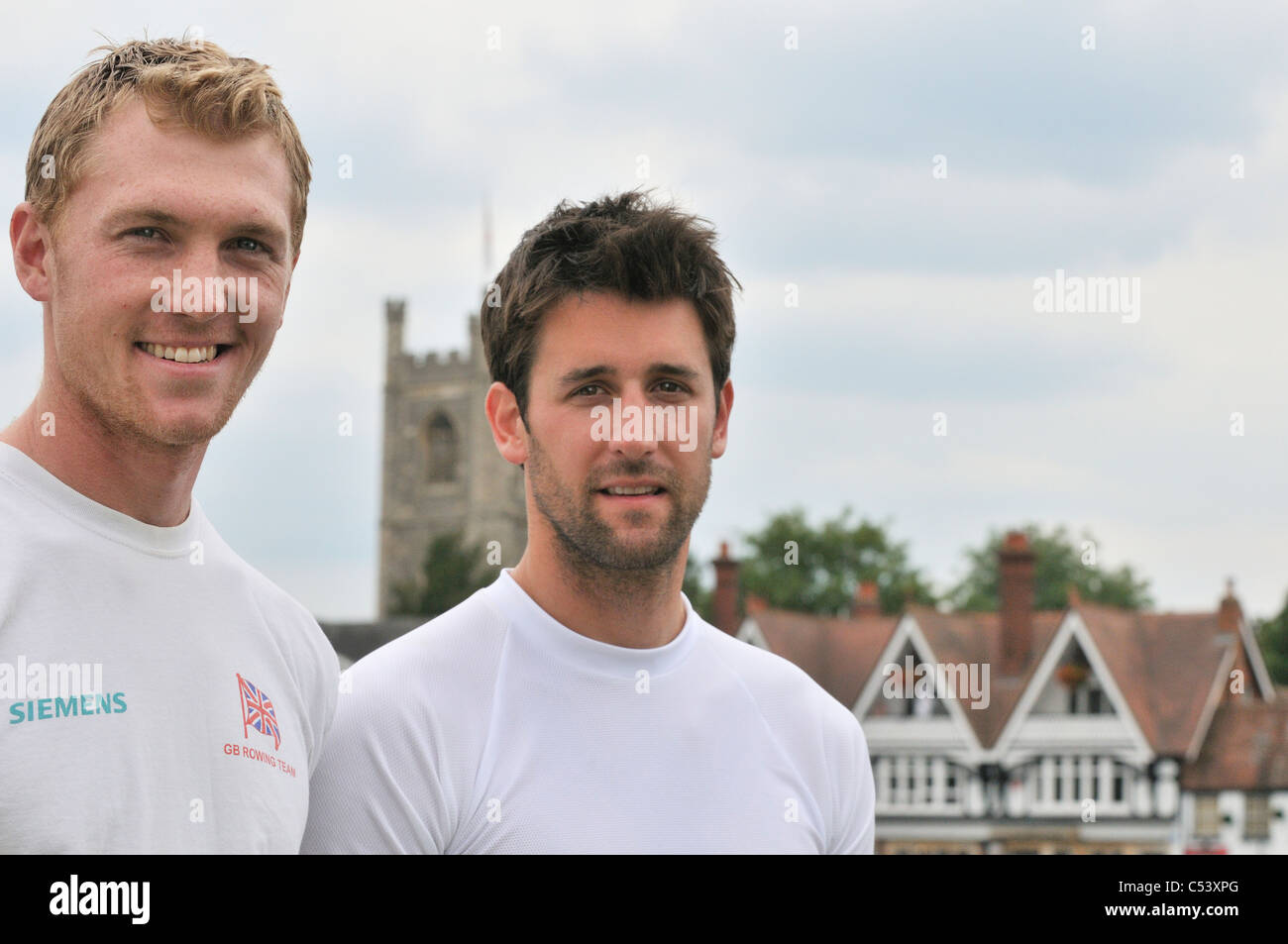 Britain’s Olympic gold medallists Alex Gregory Tom James, Henley Royal ...