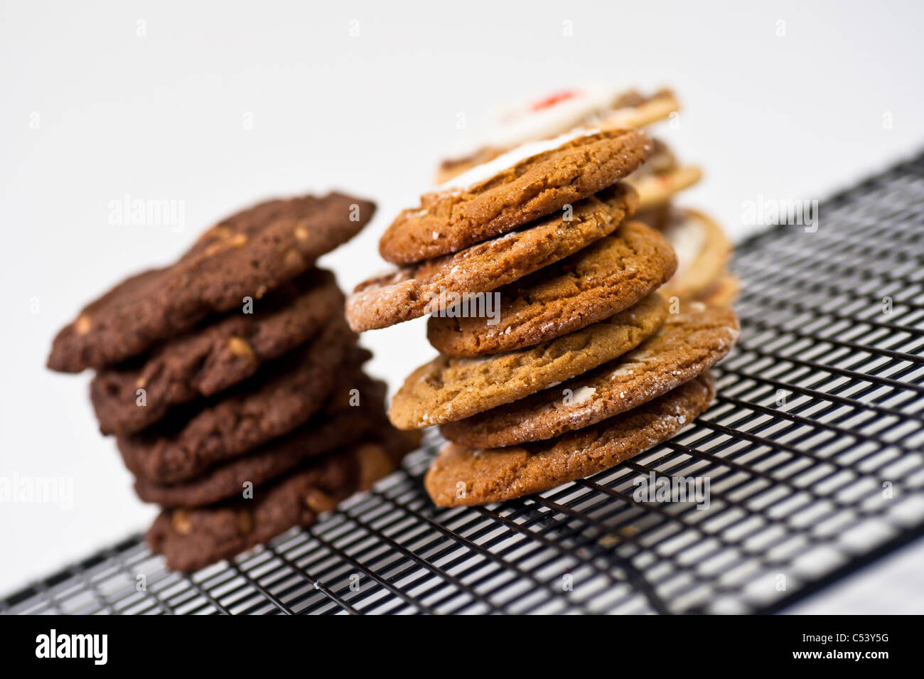 Christmas cookies in rows and stacked up Stock Photo - Alamy