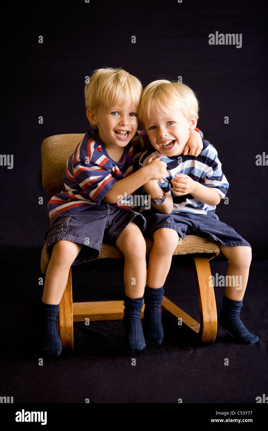 Portrait of Twin Boys - Fort Lauderdale, Florida USA Stock Photo - Alamy