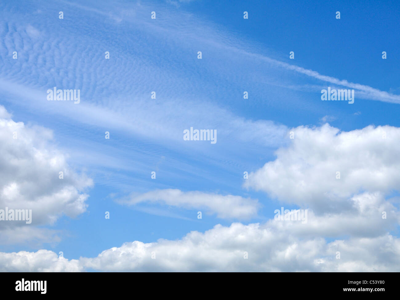 Sunny blue sky with clouds Stock Photo - Alamy