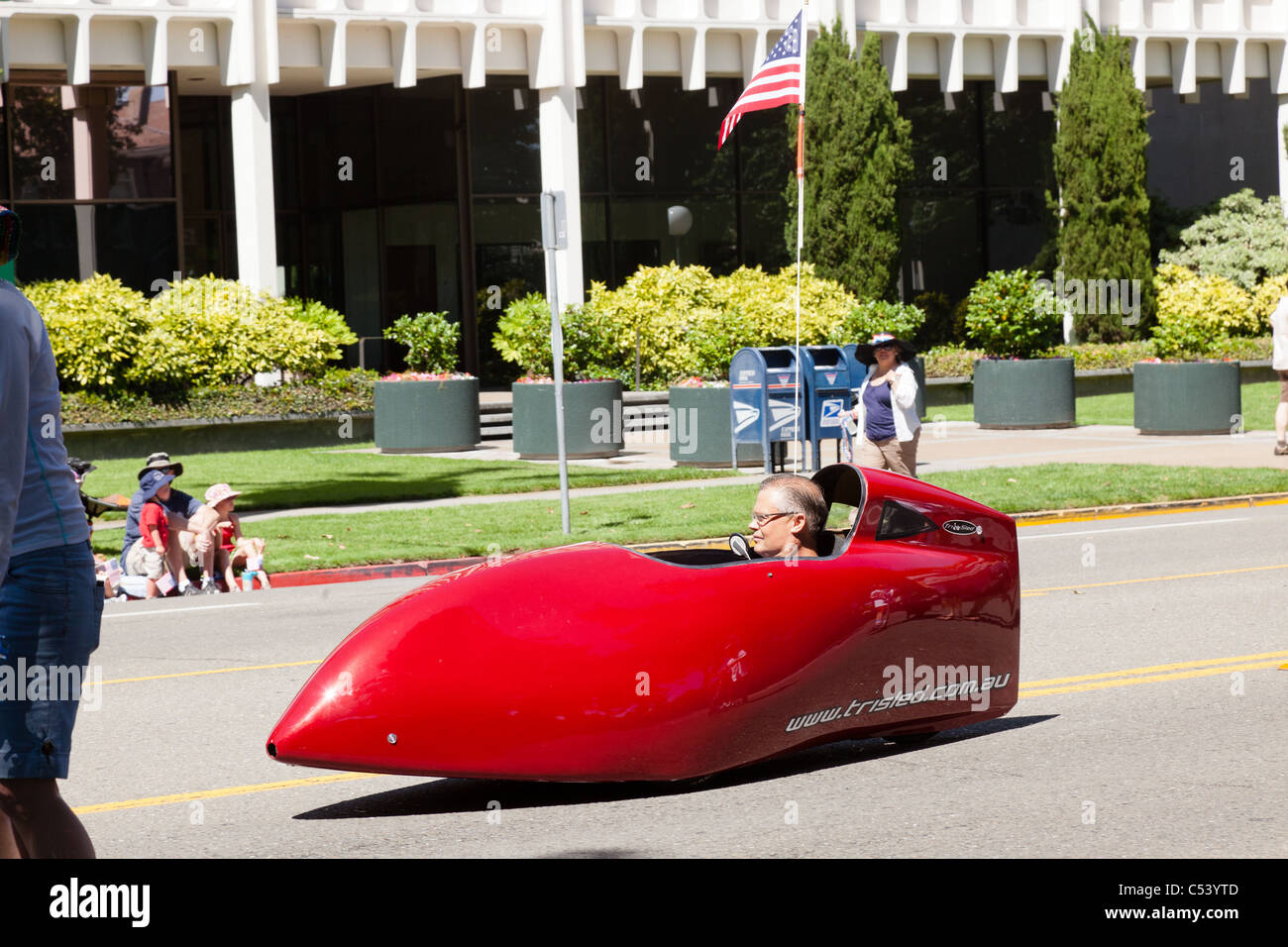 SAN JOSE, CA, USA - JULY 4: 4th of July Rose, White and Blue Parade. It ...