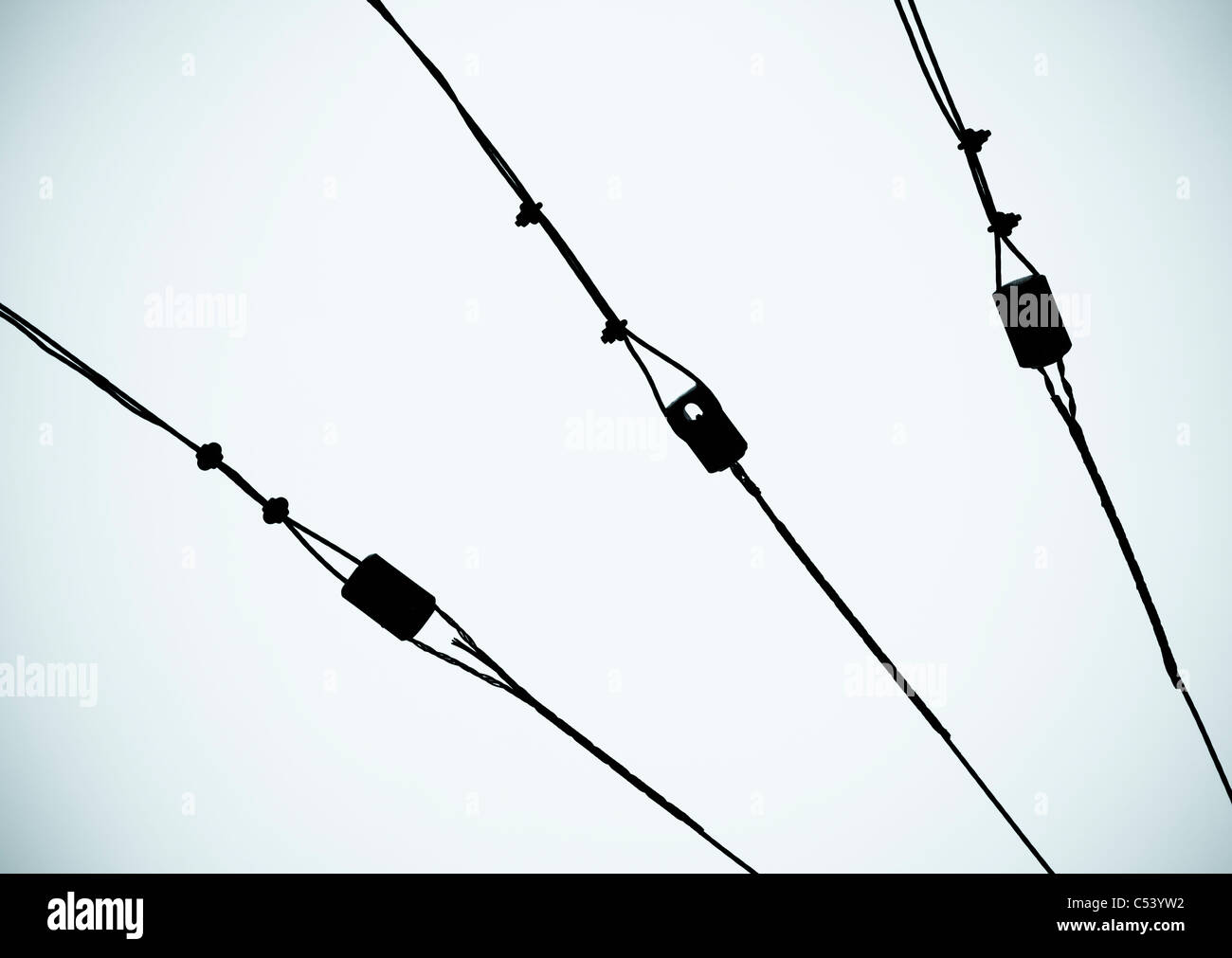 power lines in silhouette Stock Photo - Alamy