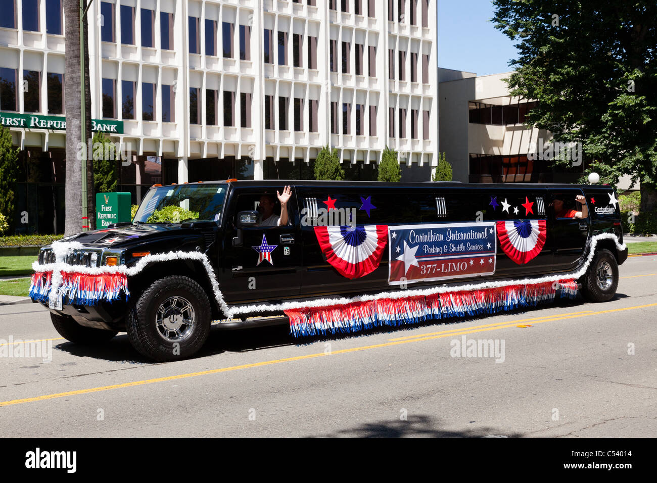 SAN JOSE, CA, USA - JULY 4: 4th of July Rose, White and Blue Parade. It ...