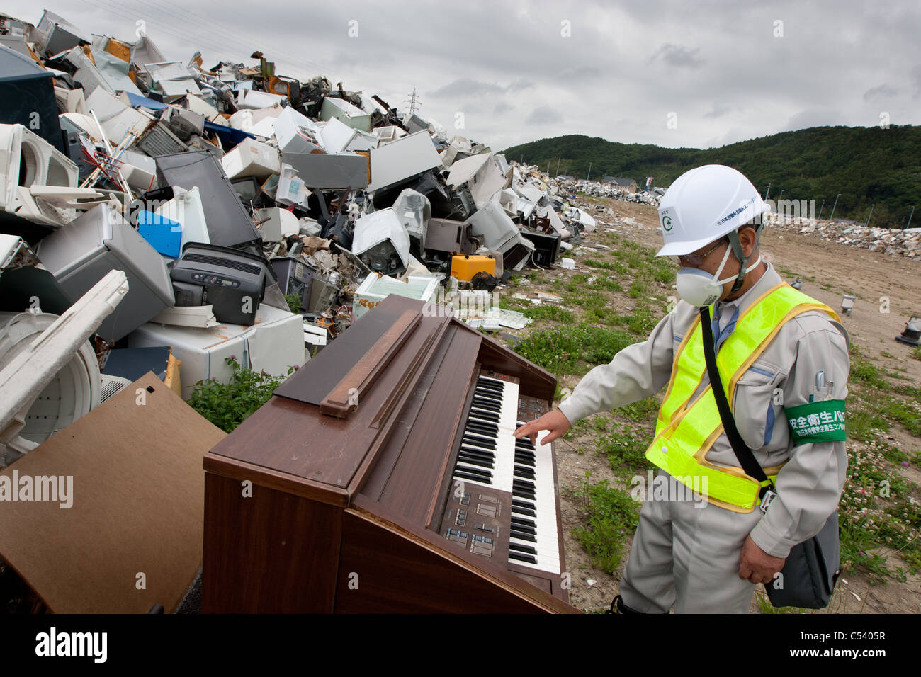 Waste, debris and refuse from the destruction caused by the March 11th ...