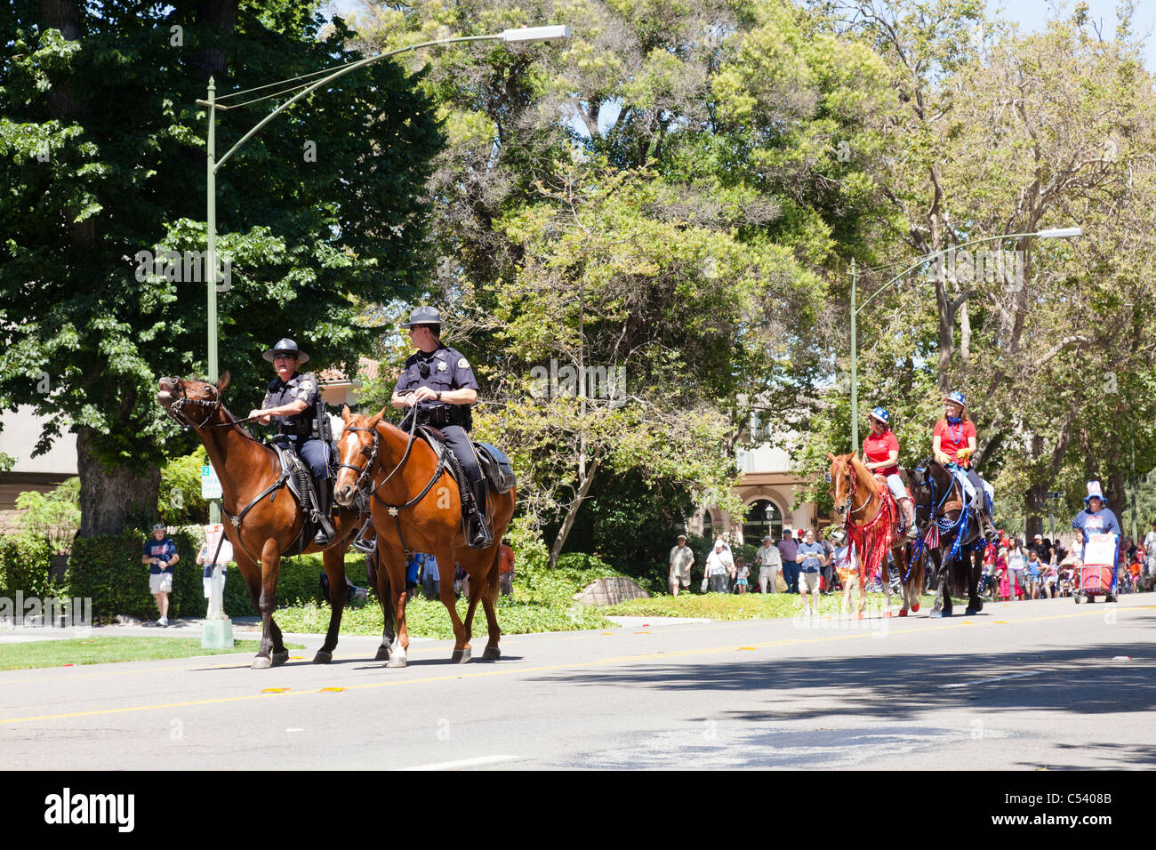 SAN JOSE, CA, USA - JULY 4: 4th of July Rose, White and Blue Parade. It ...