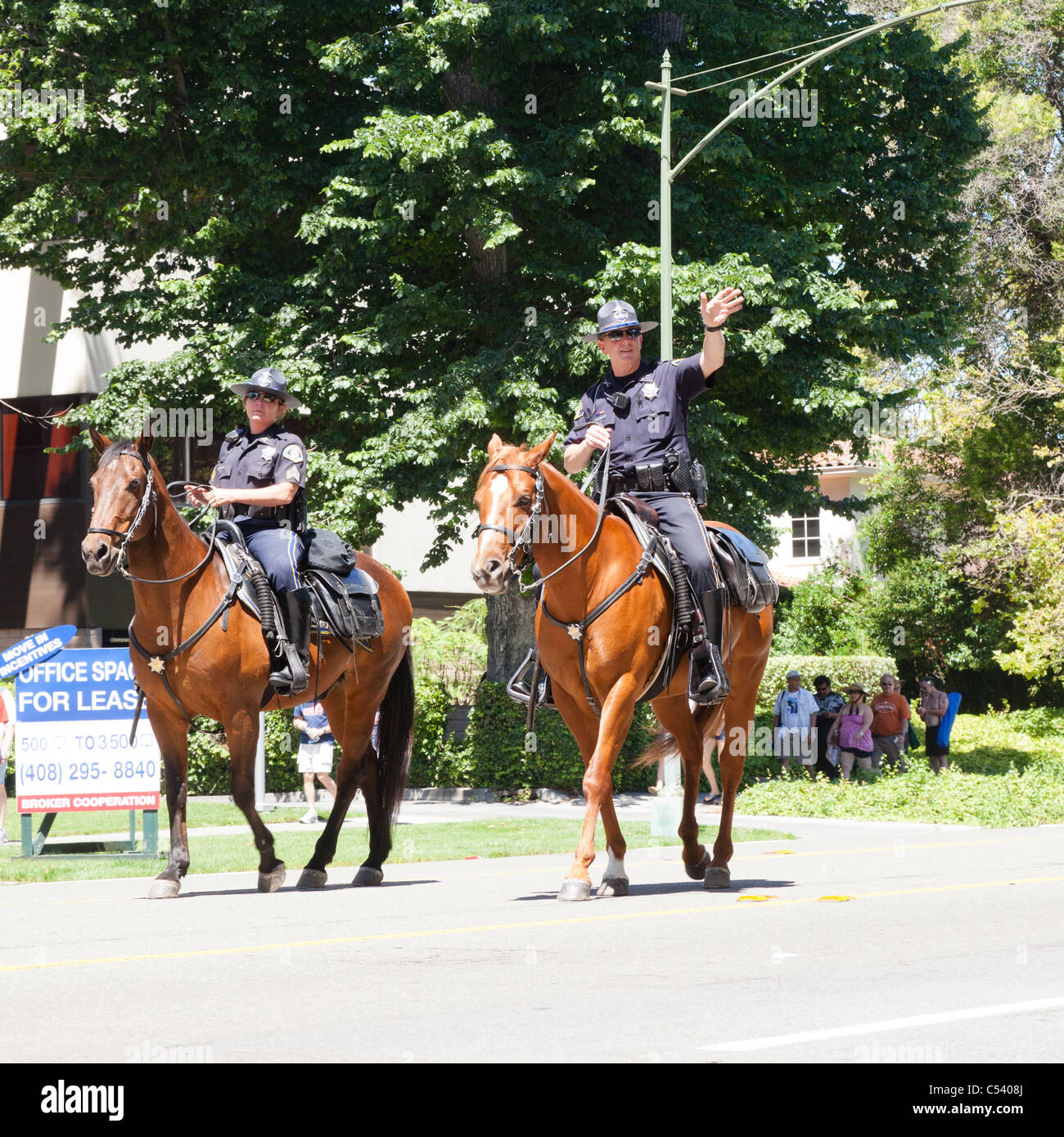 SAN JOSE, CA, USA - JULY 4: 4th of July Rose, White and Blue Parade. It ...