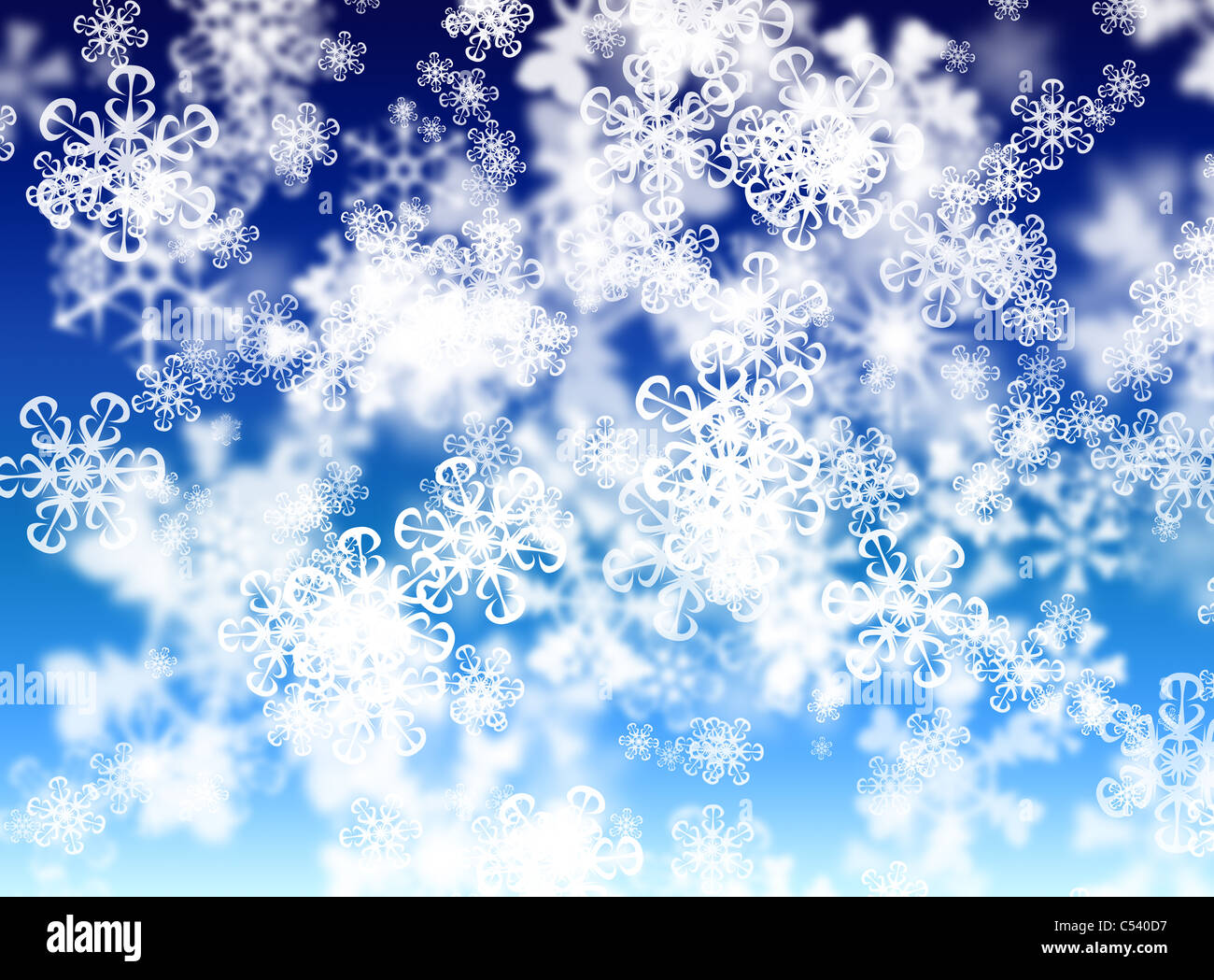 abstract blue winter snowflakes background Stock Photo - Alamy