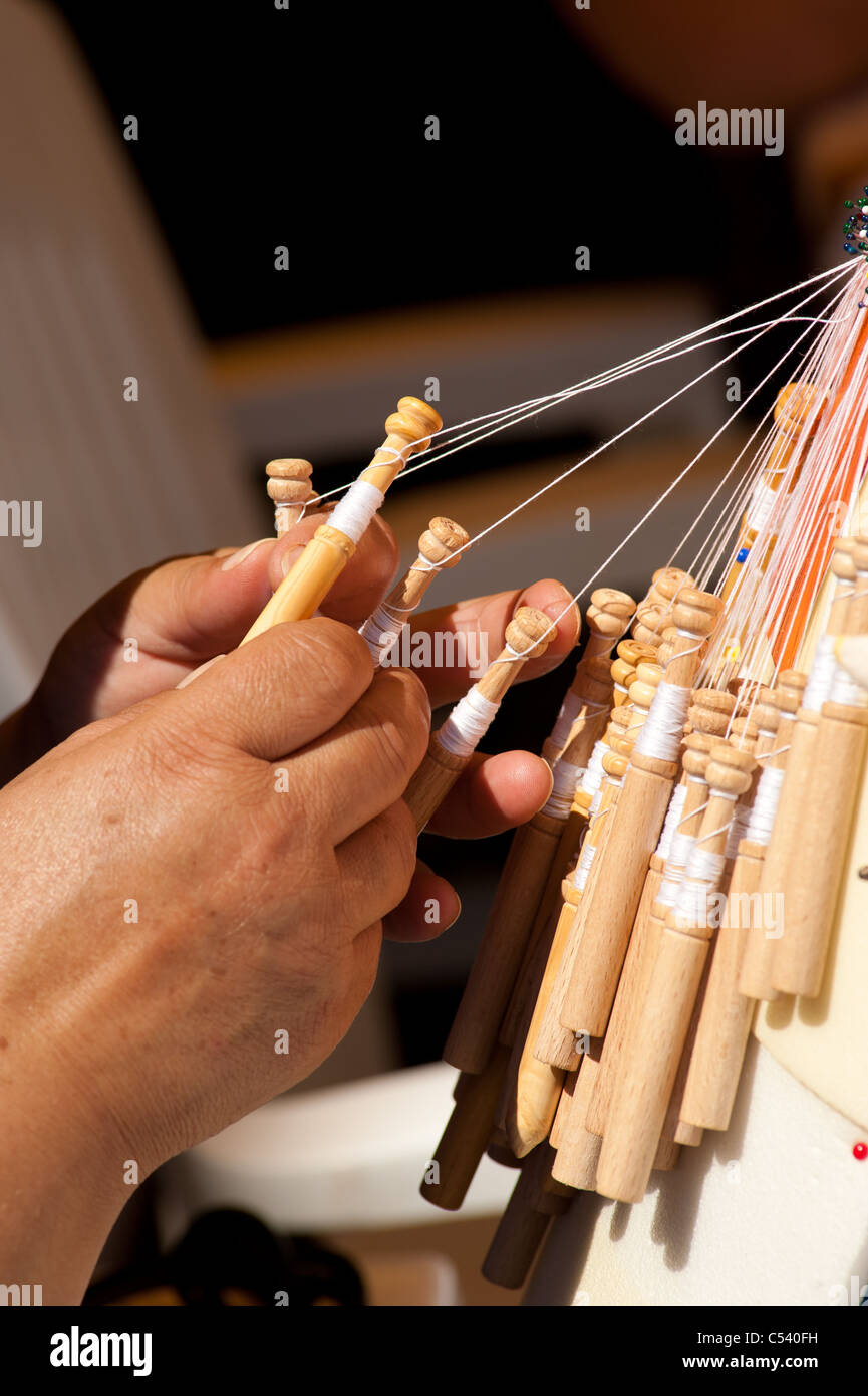 Bobbin lace making hi-res stock photography and images - Alamy