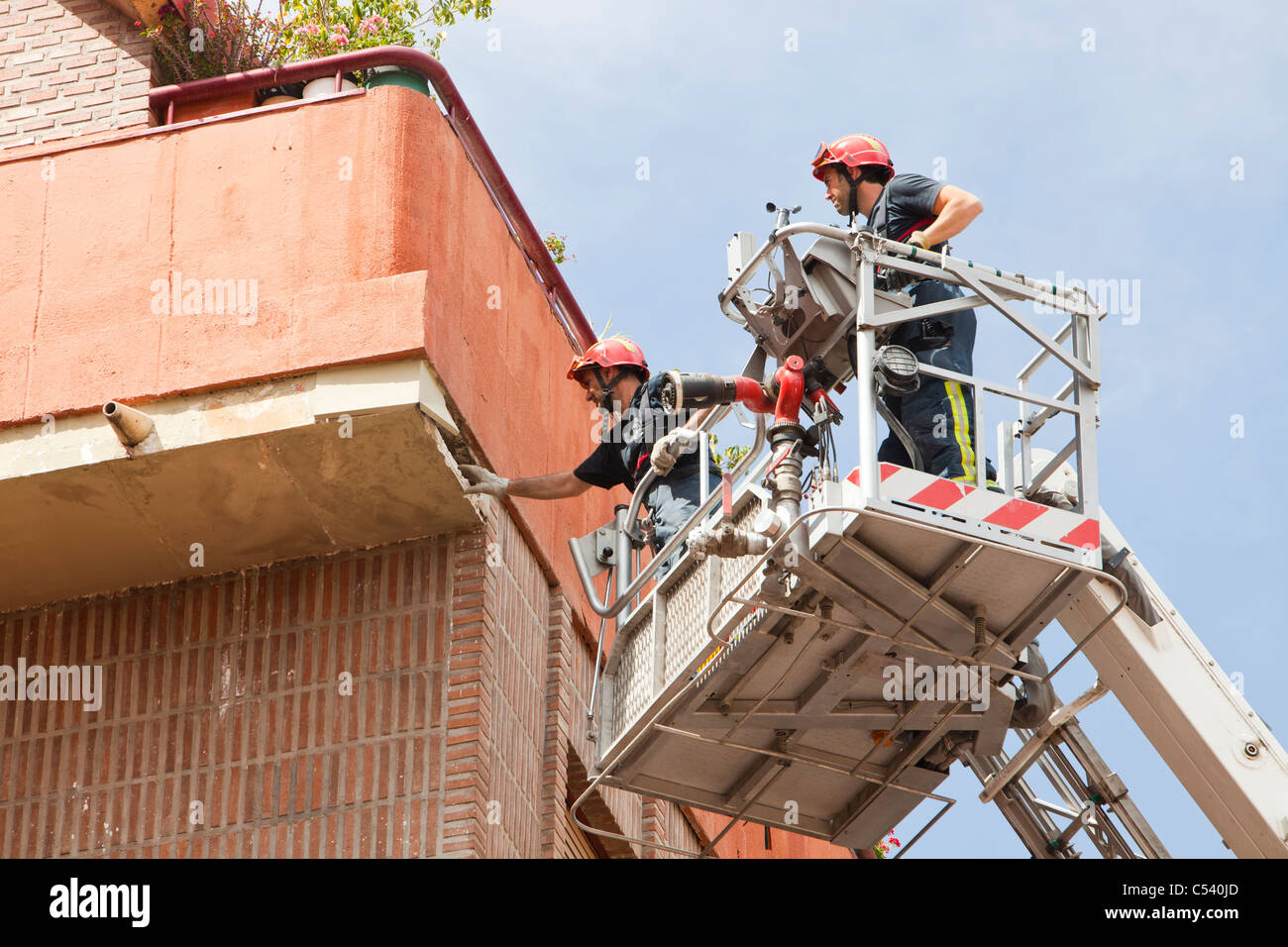 Firemen inspect Earthquake damage in Lorca, Spain Stock Photo - Alamy