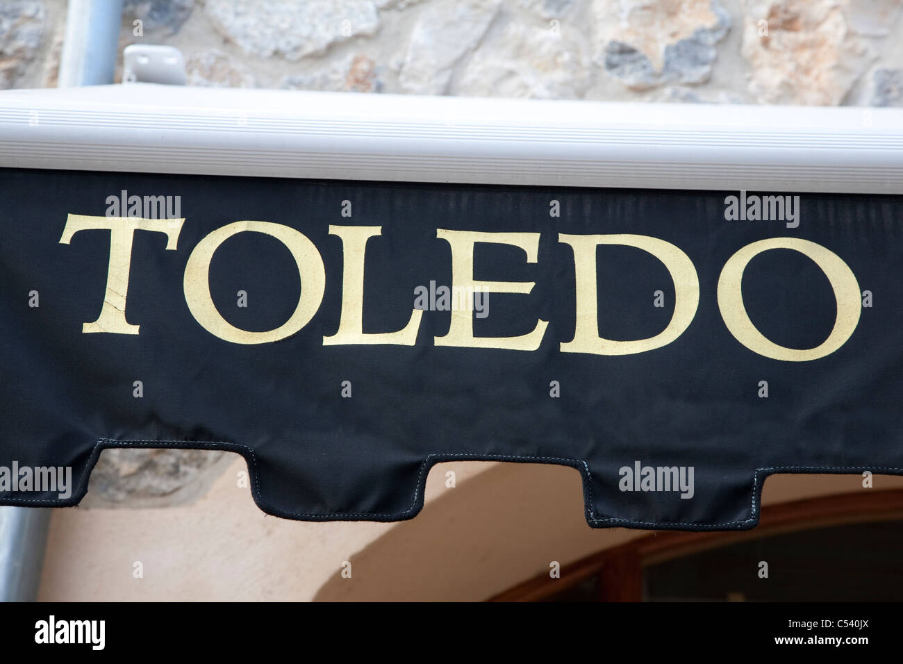 Toledo Sign on Shop Front Stock Photo - Alamy