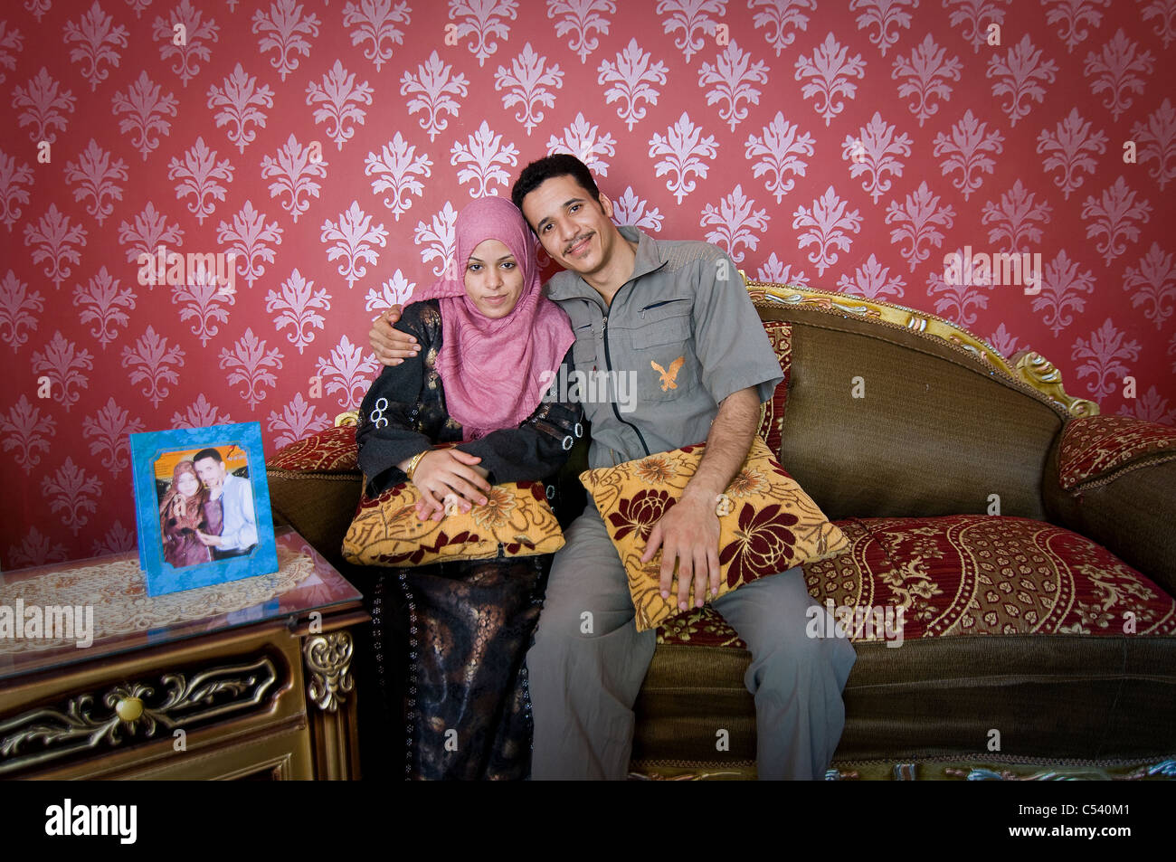EGYPT, FAYOUM: Newly wed couple Mahmoud Abdel Baki and Fatma Soliman ...
