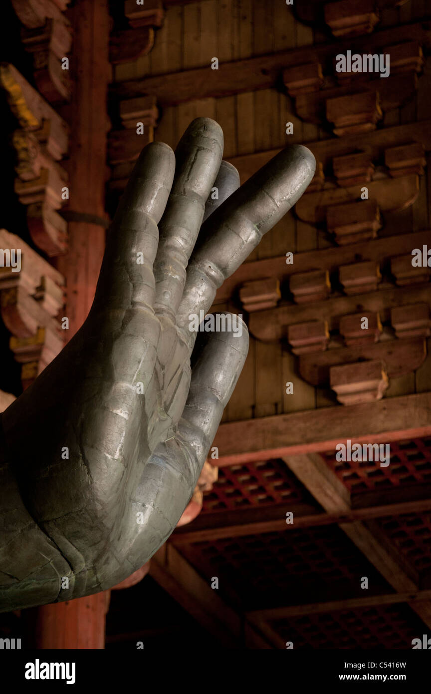 Close-up of a hand of Buddha statue in Todaiji Temple, Nara, Japan ...