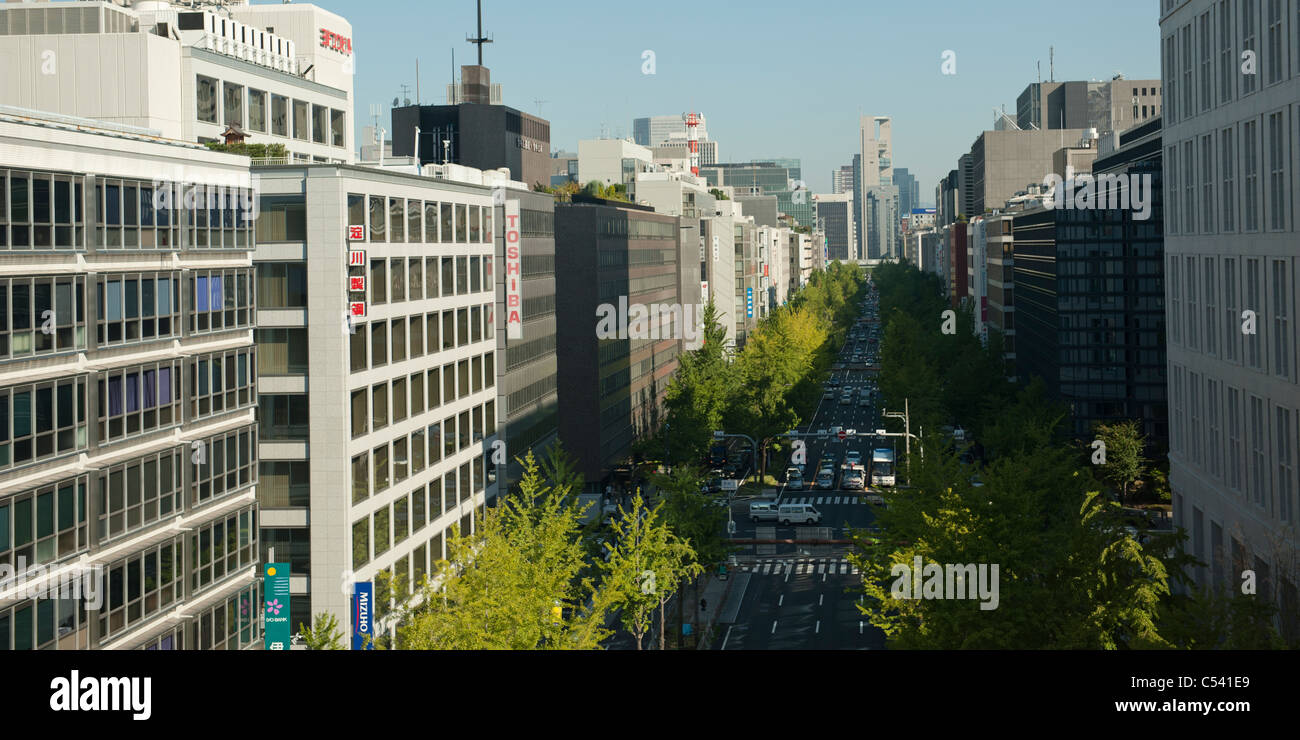 Buildings along a road in Osaka, Japan Stock Photo - Alamy