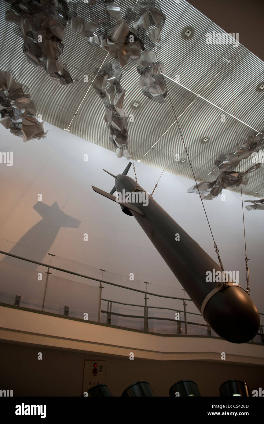 Sculpture of a missile at nagasaki atomic bomb museum hi-res stock ...