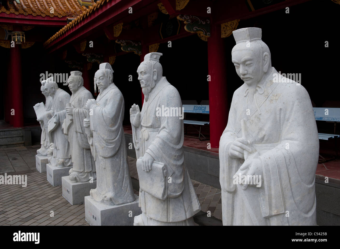 Statues at Chinese Historical Museum, Confucius Shrine, Nagasaki, Japan ...