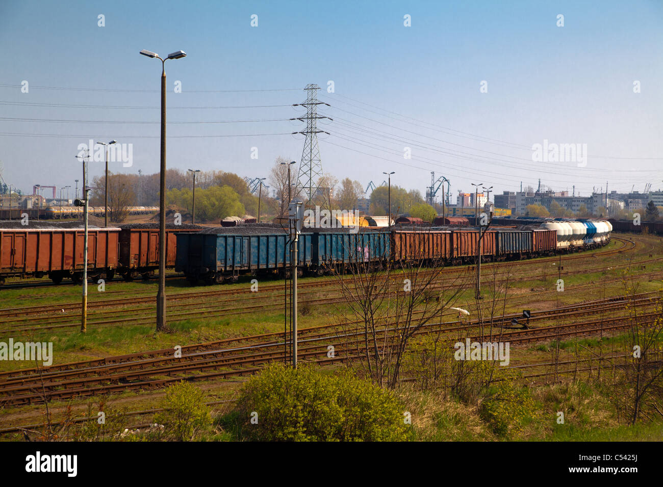 Freight yard railway station Stock Photo - Alamy