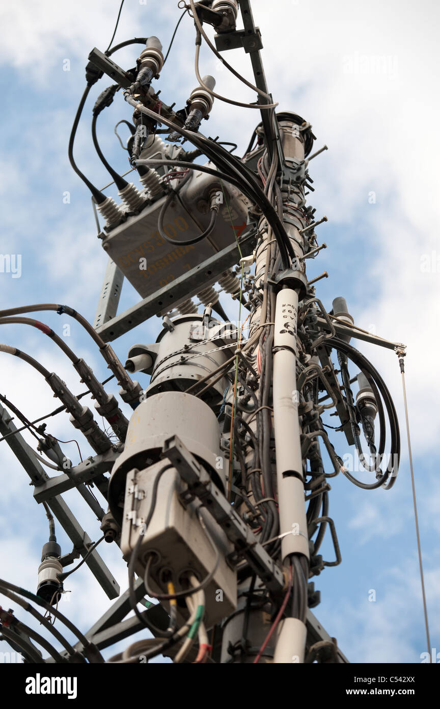 Low angle view of an electric pole, Tokyo, Japan Stock Photo - Alamy