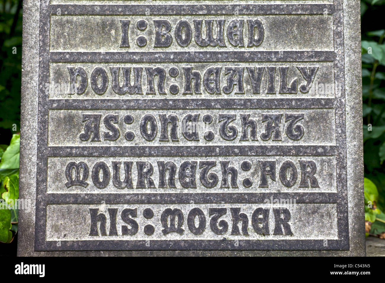 Inscription on a tomb stone in the Necropolis, Glasgow, Scotland, UK ...