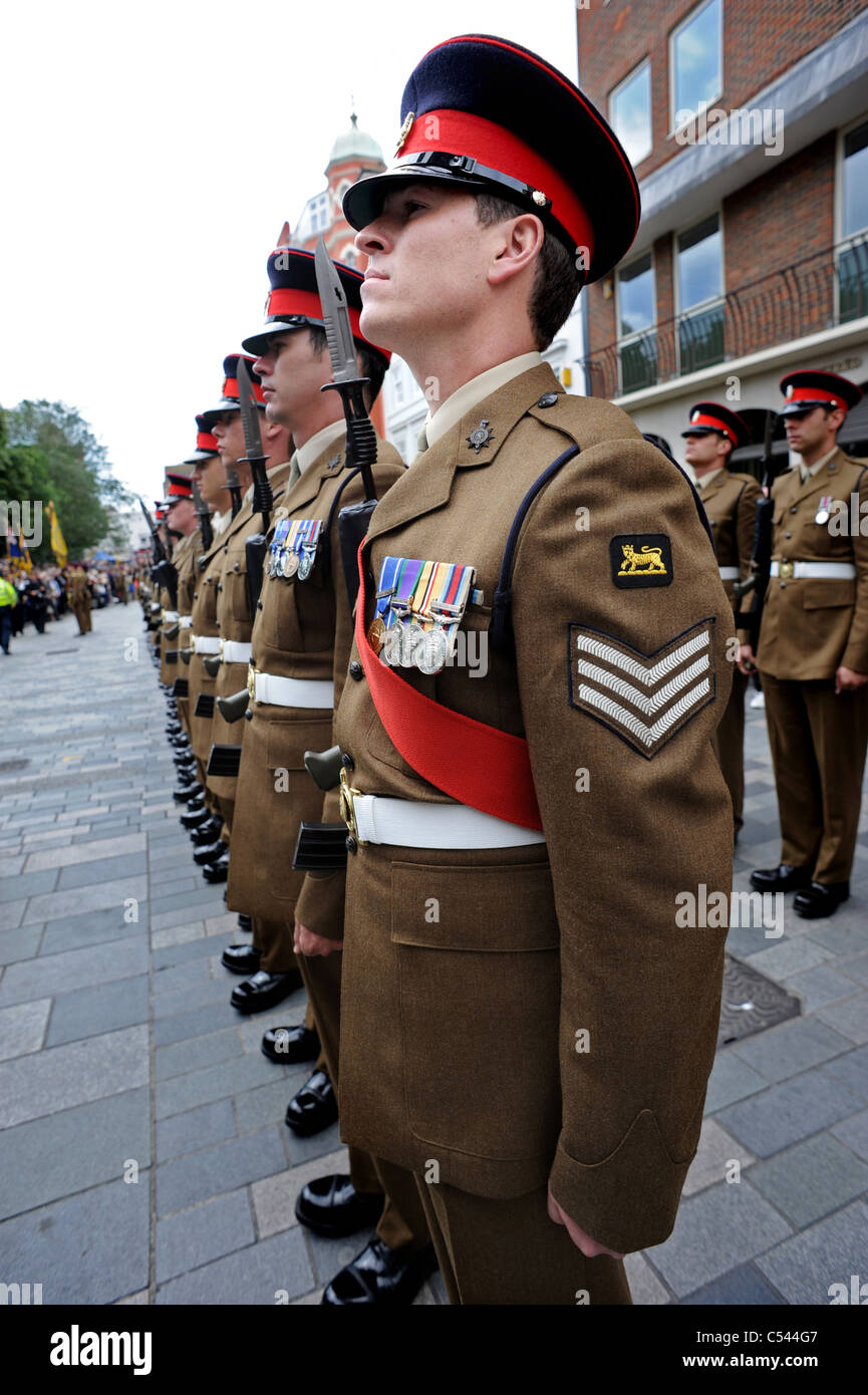 The Second Battalion The Princess of Wales Regiment parade through the ...