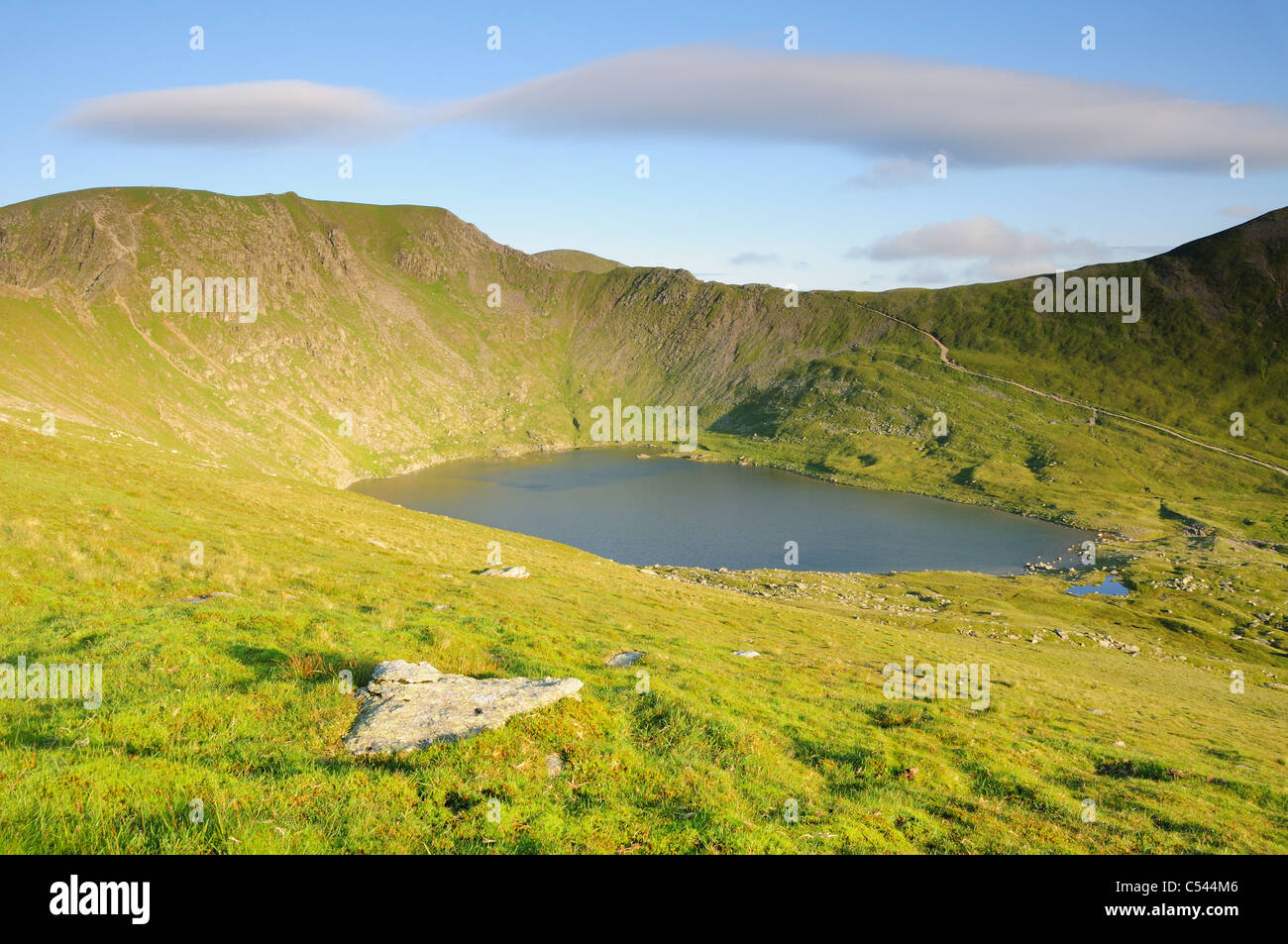 Red Tarn, Swirral Edge and Helvellyn in summer in the English Lake ...