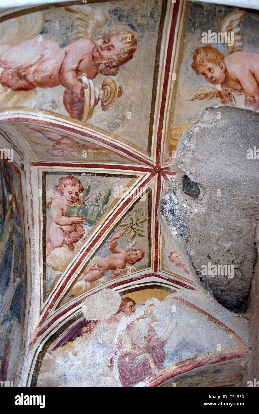 Renaissance (rinascimento) fresco detail, interior of the Cathedral of ...