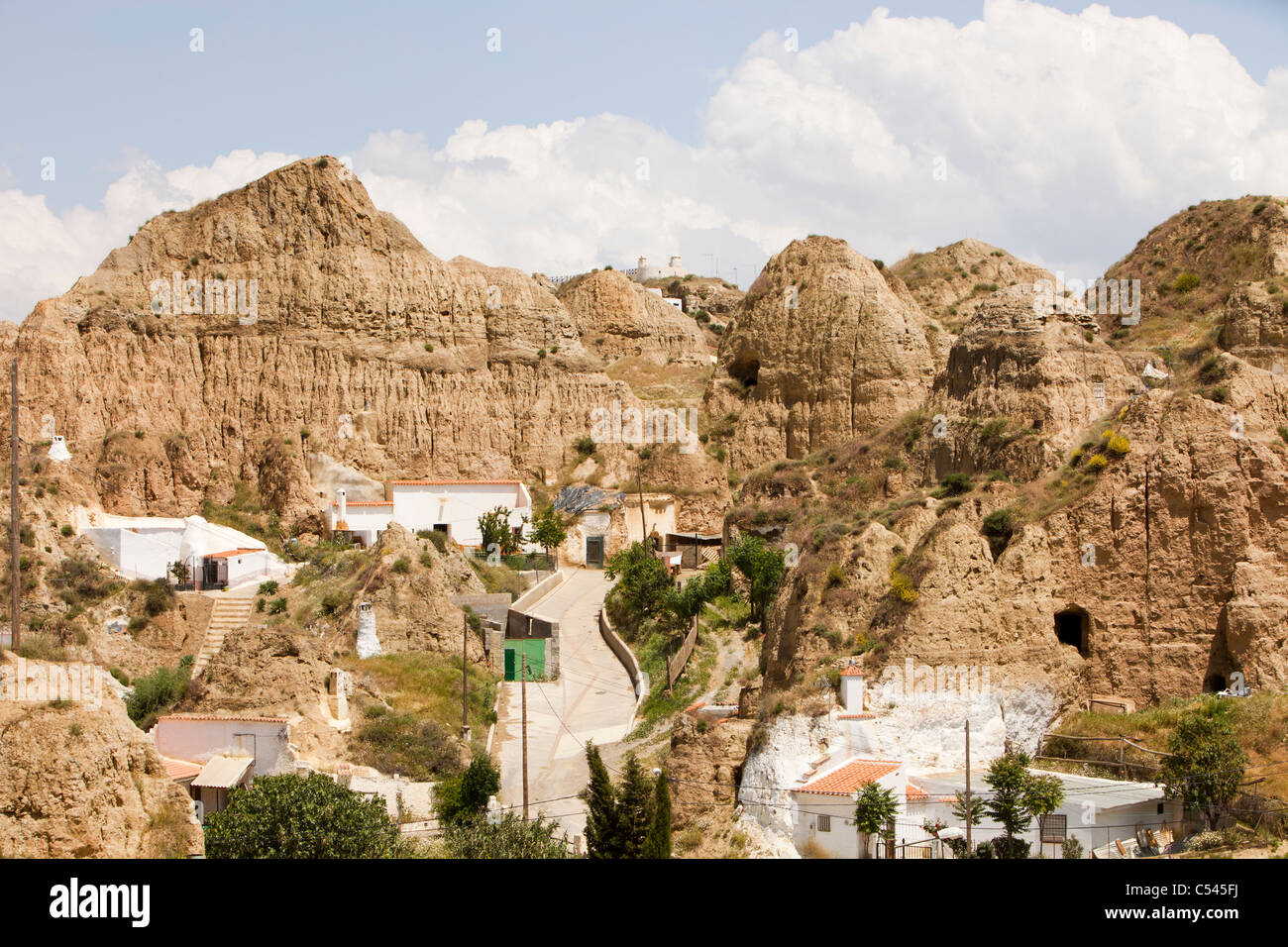 Old Cave houses in Guadix, Andalucia, Spain. Up to 10,000 people still ...