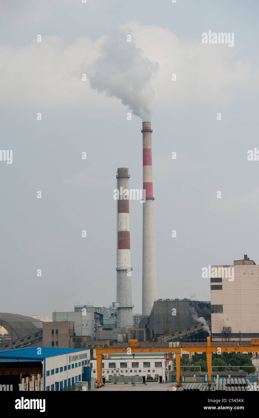 Smoke emerging from smoke stacks, Shanghai, China Stock Photo - Alamy