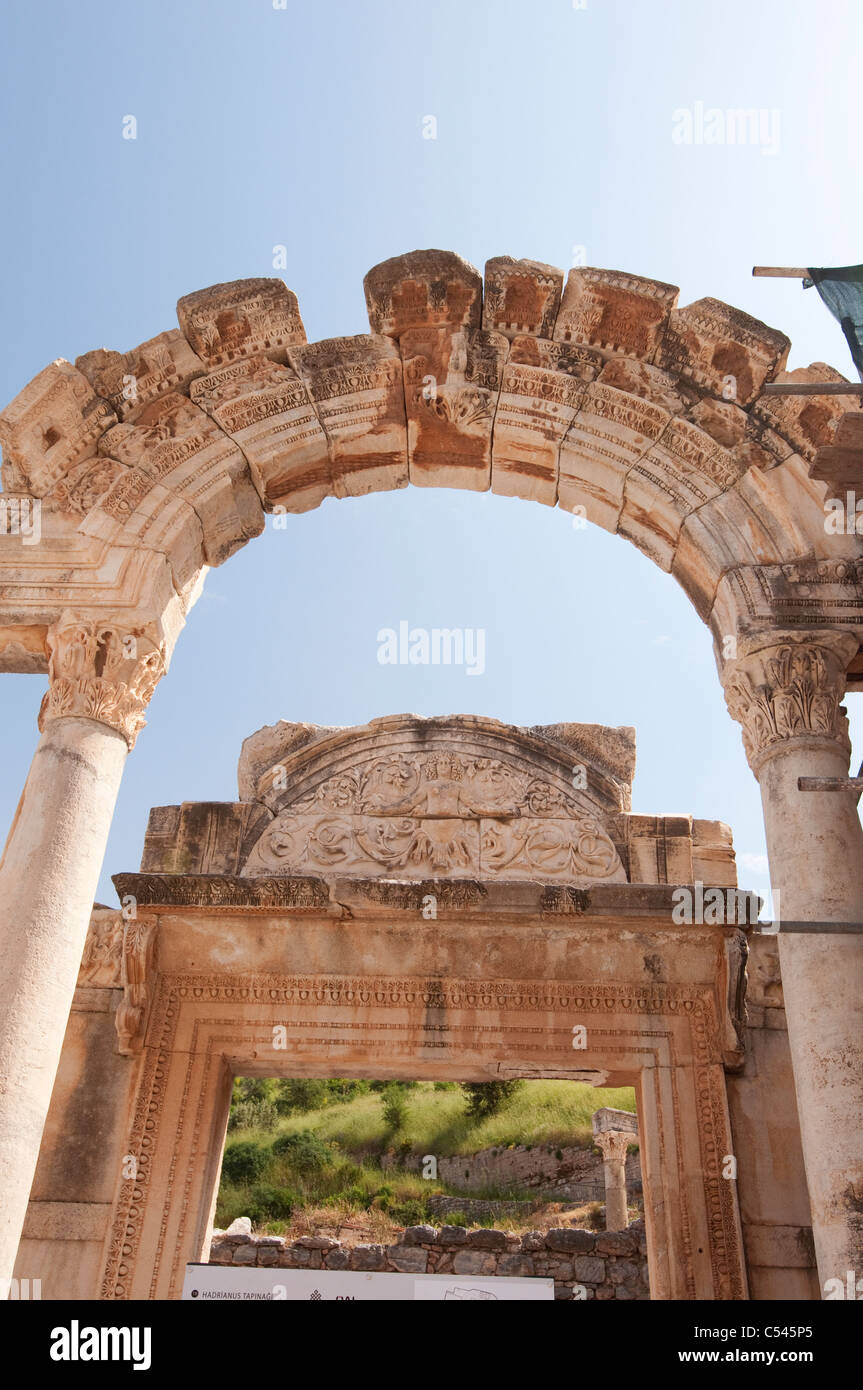 Reconstructed arch and other ruins, Ephesus, Turkey Stock Photo - Alamy