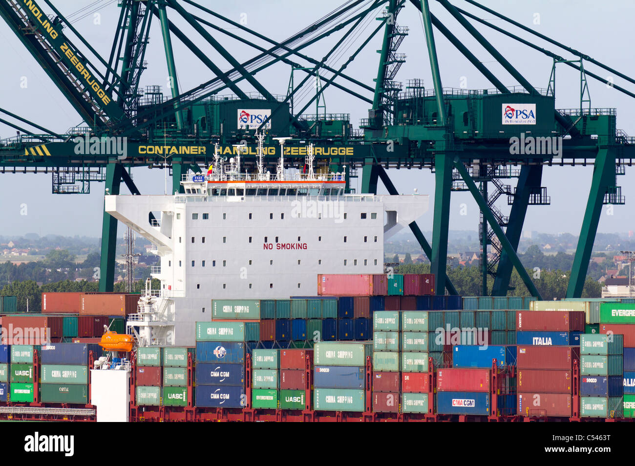 Container Port Zeebrugge Belgium Stock Photos & Container Port ...