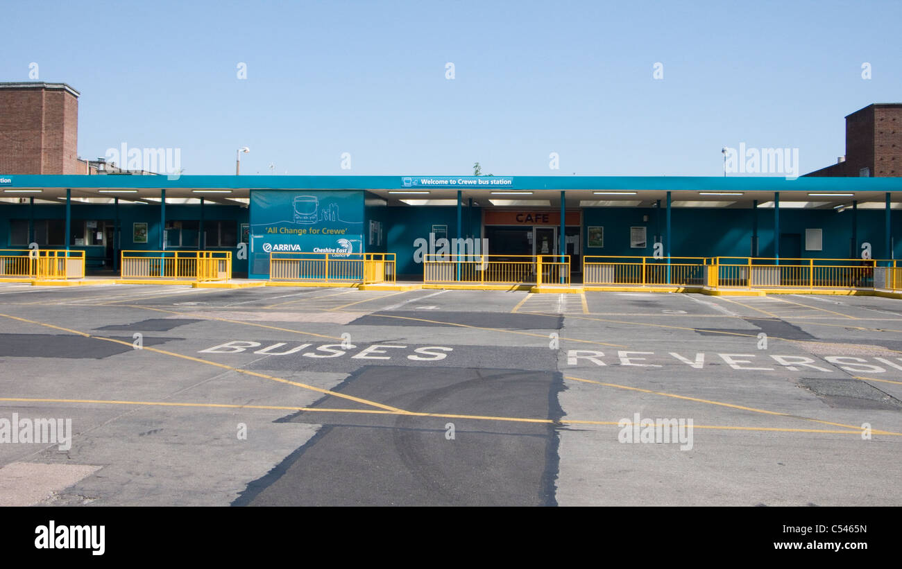Welcome to Crewe bus station in Cheshire UK Stock Photo - Alamy
