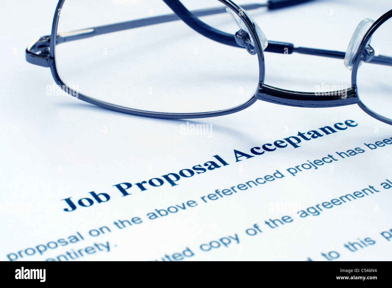 Job proposal acceptance Stock Photo - Alamy