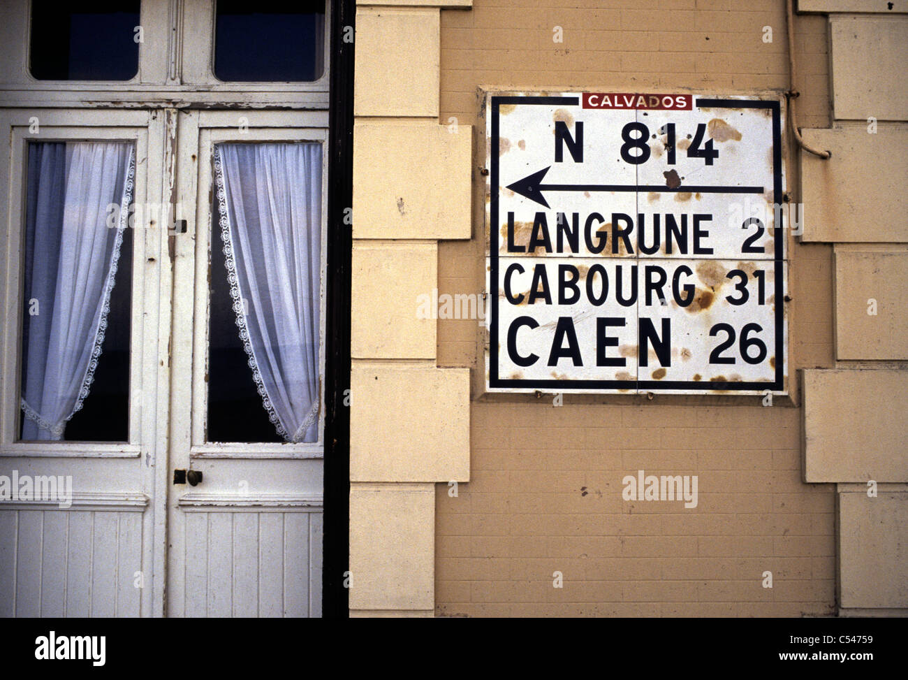 France. Road sign in Normandy Stock Photo - Alamy