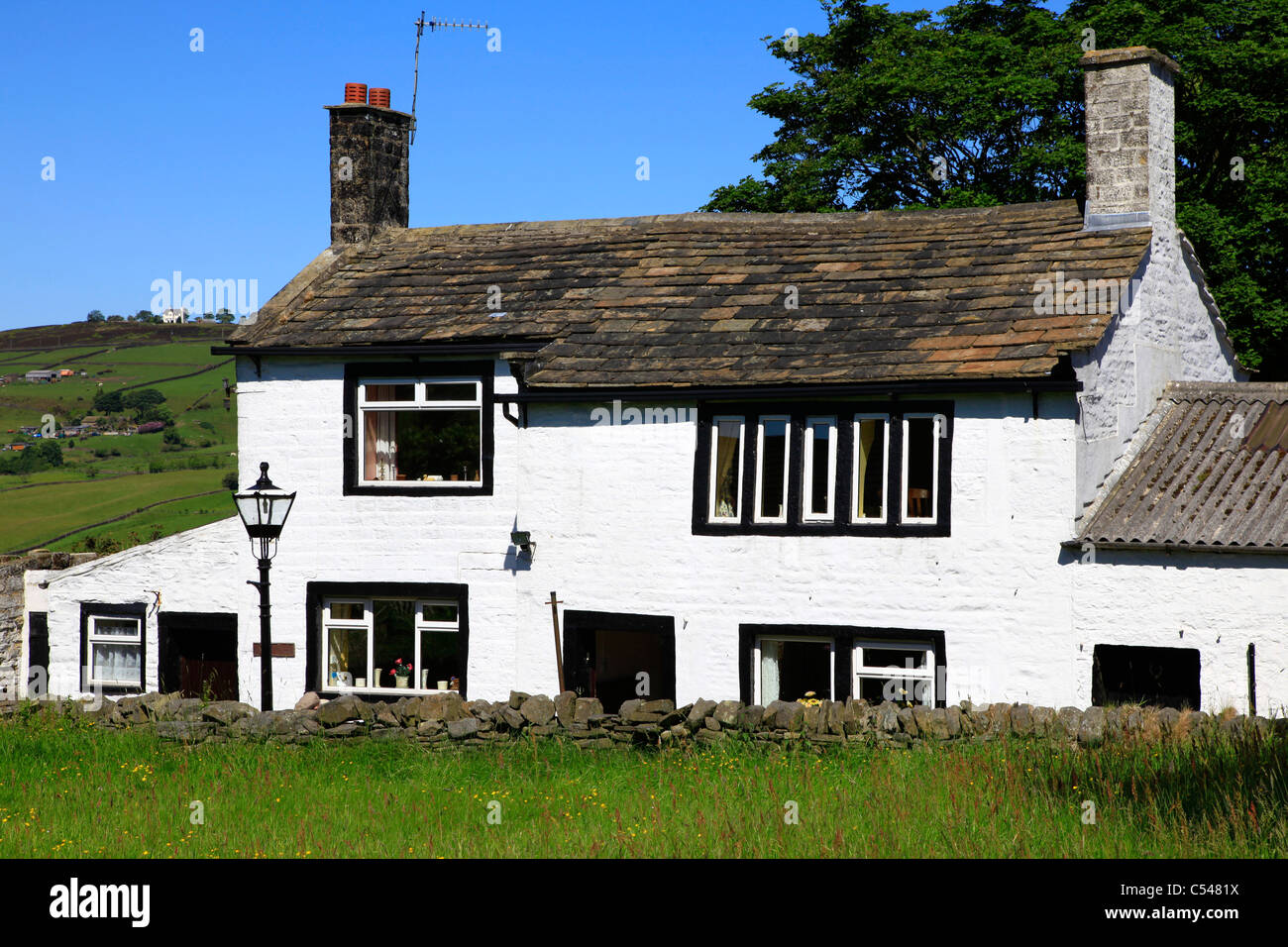 Old farmhouse at Stanbury near Howarth West Yorkshire Stock Photo - Alamy