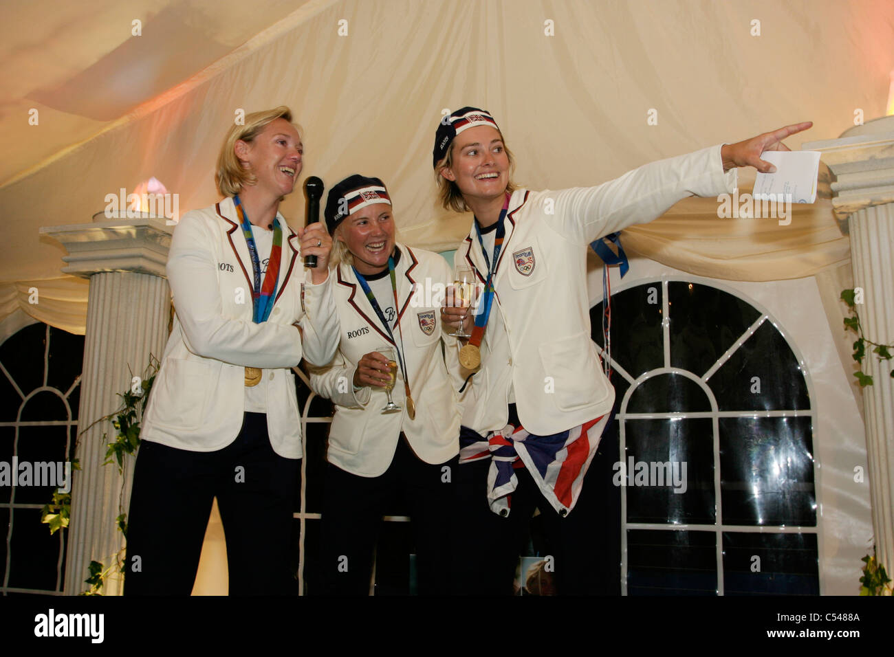 Olympic Sailing Gold Medalists Shirley Robertson, Sarah Ayton and Sarah ...