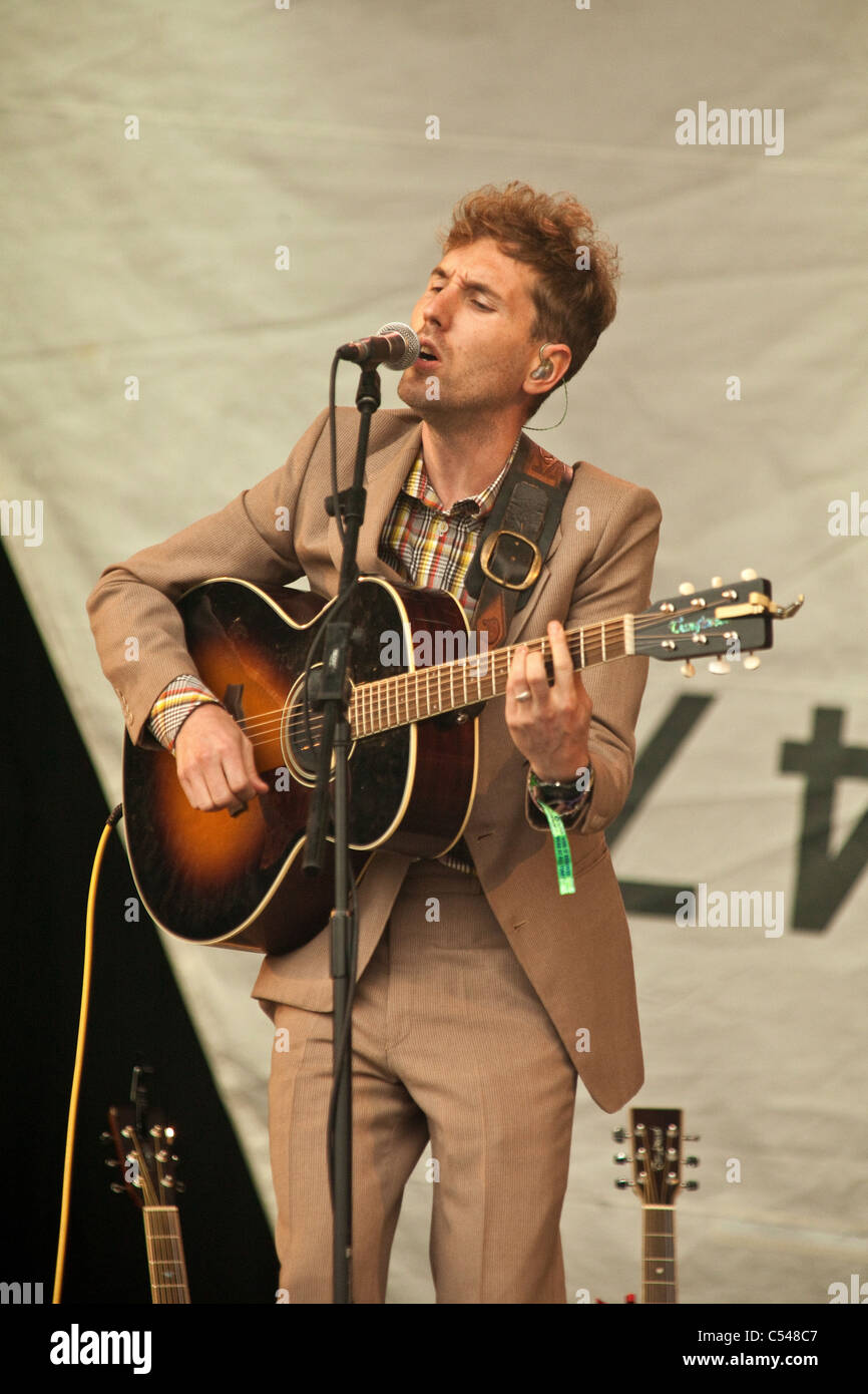 Stornoway performing on the main pyramid stage at the Glastonbury ...