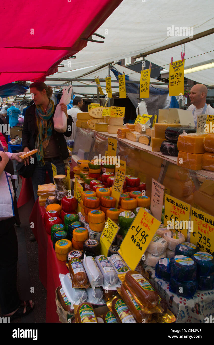 Cheesemonger's stall Albert Cuypmarkt market de Pijp district Amsterdam ...