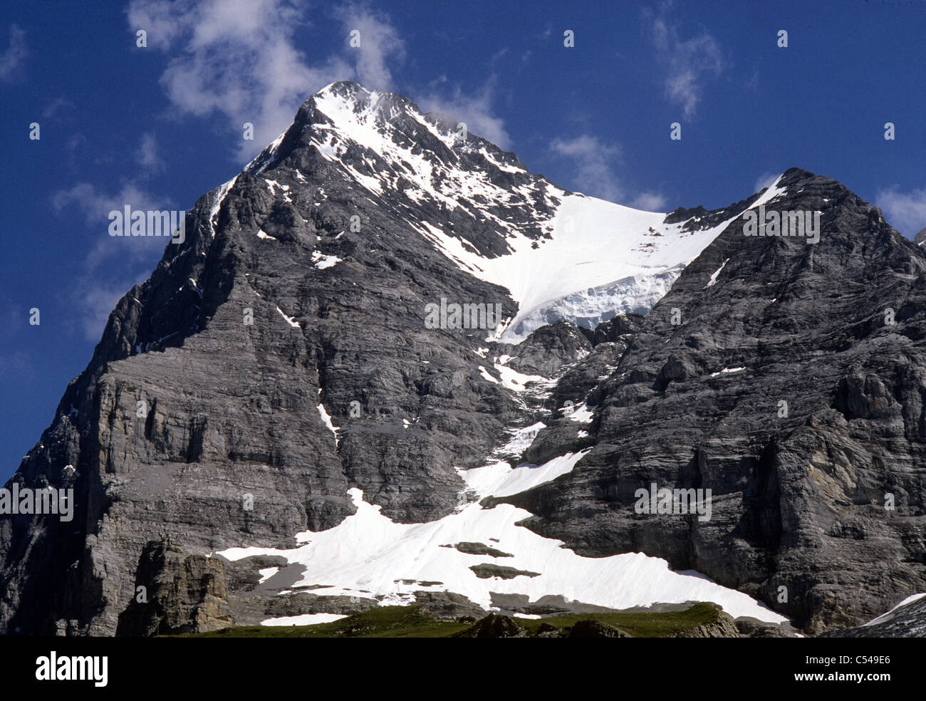 Switzerland. The Eiger Mountain showing the north face on the left in ...