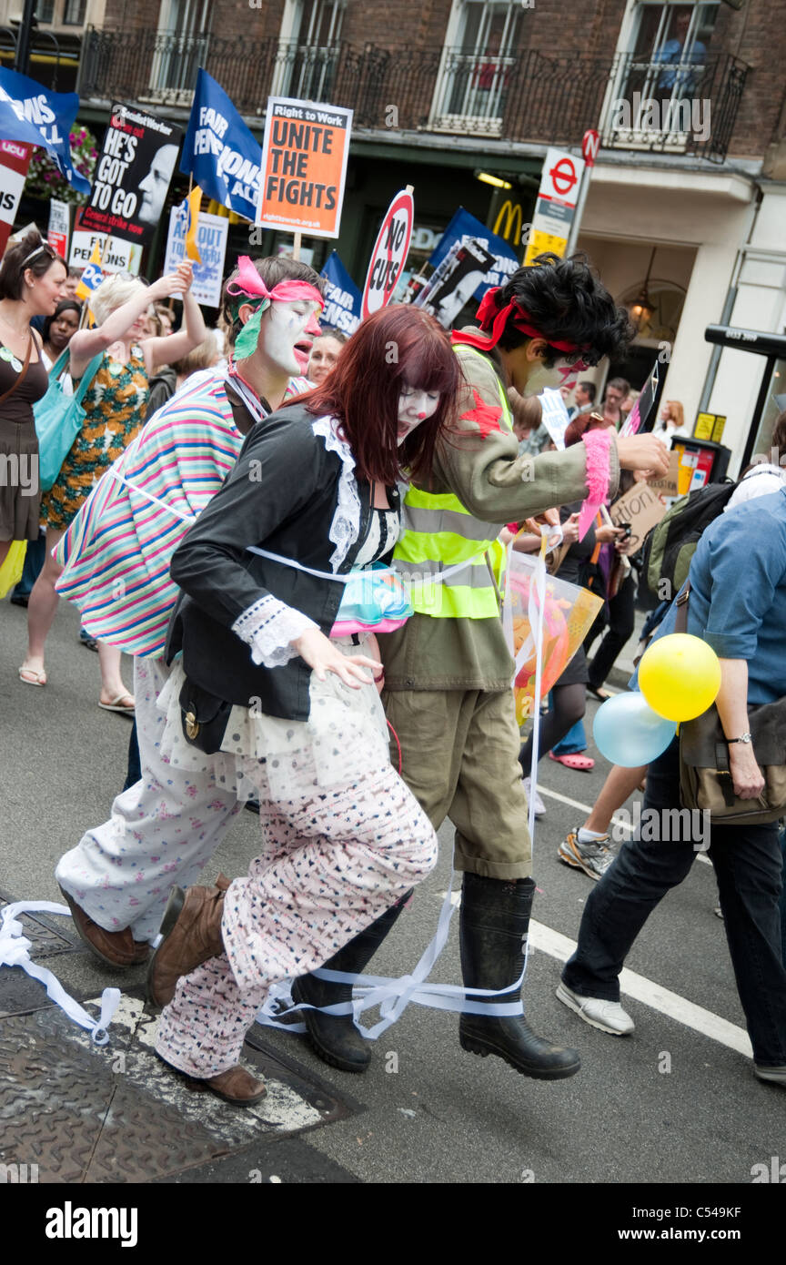 Clowns on one day strike by teachers and civil servants to protest at ...