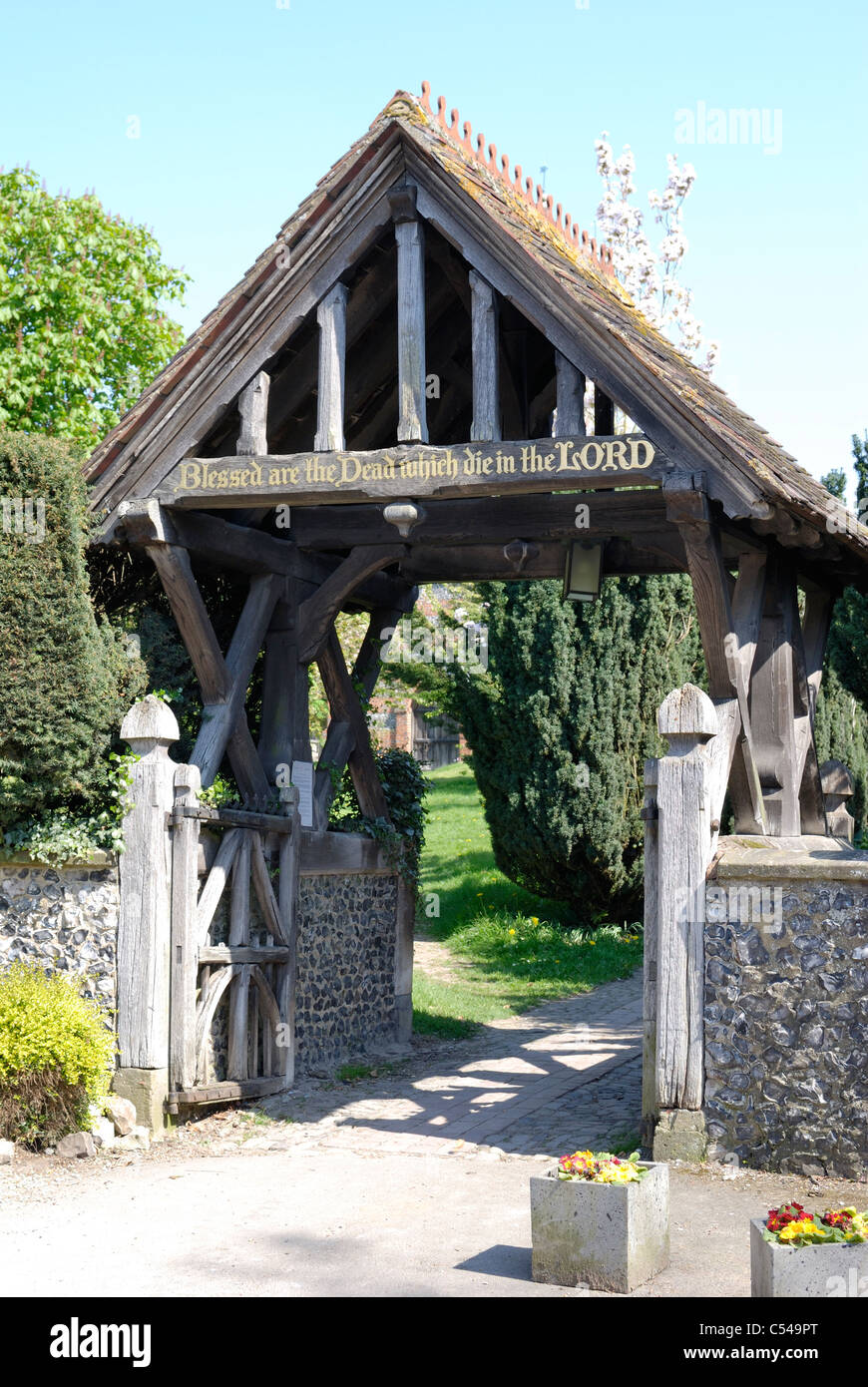 Lych gate entrance for churchyard to Church of Saint Peter and Saint ...