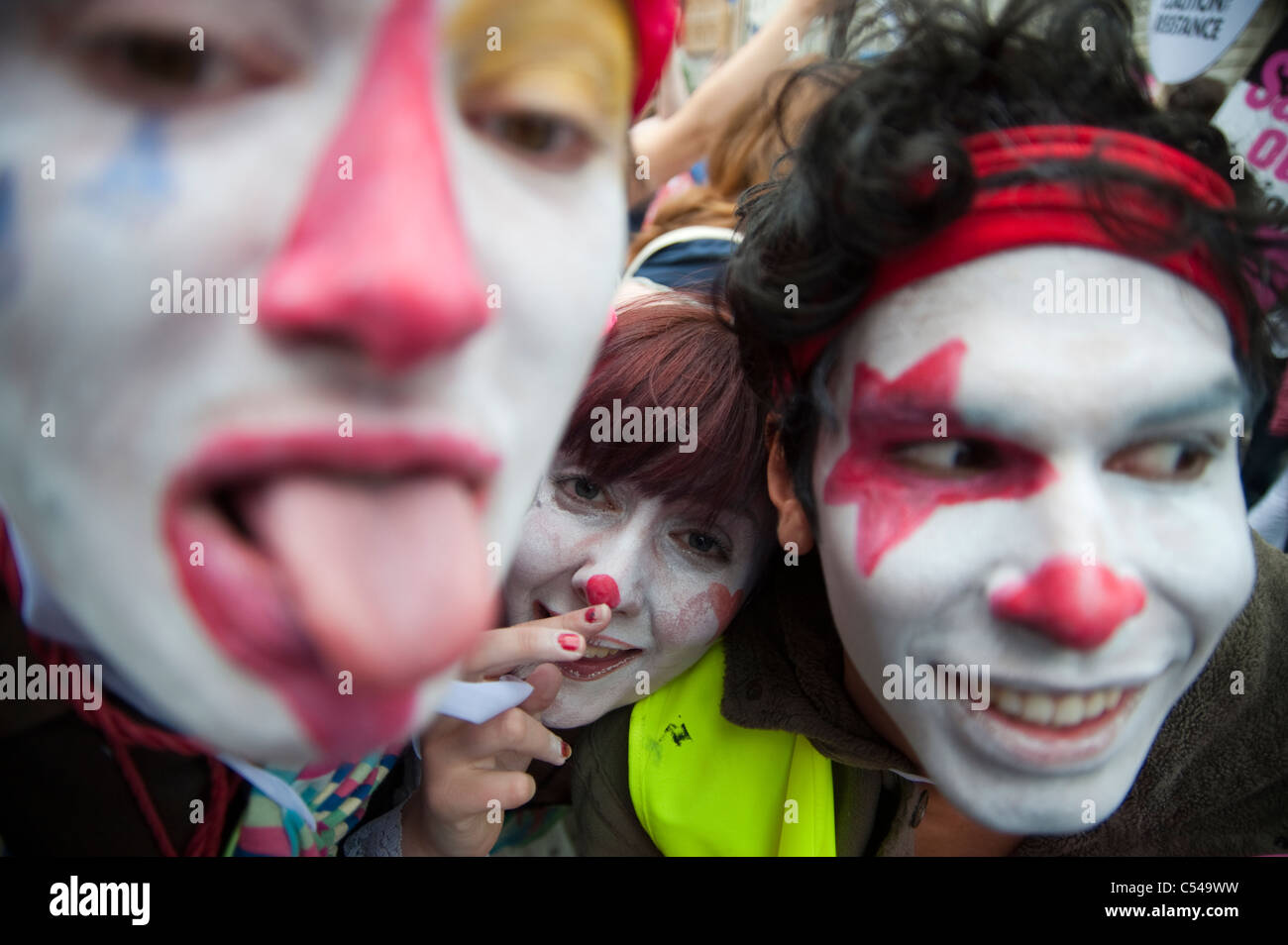Clowns on one day strike hi-res stock photography and images - Alamy