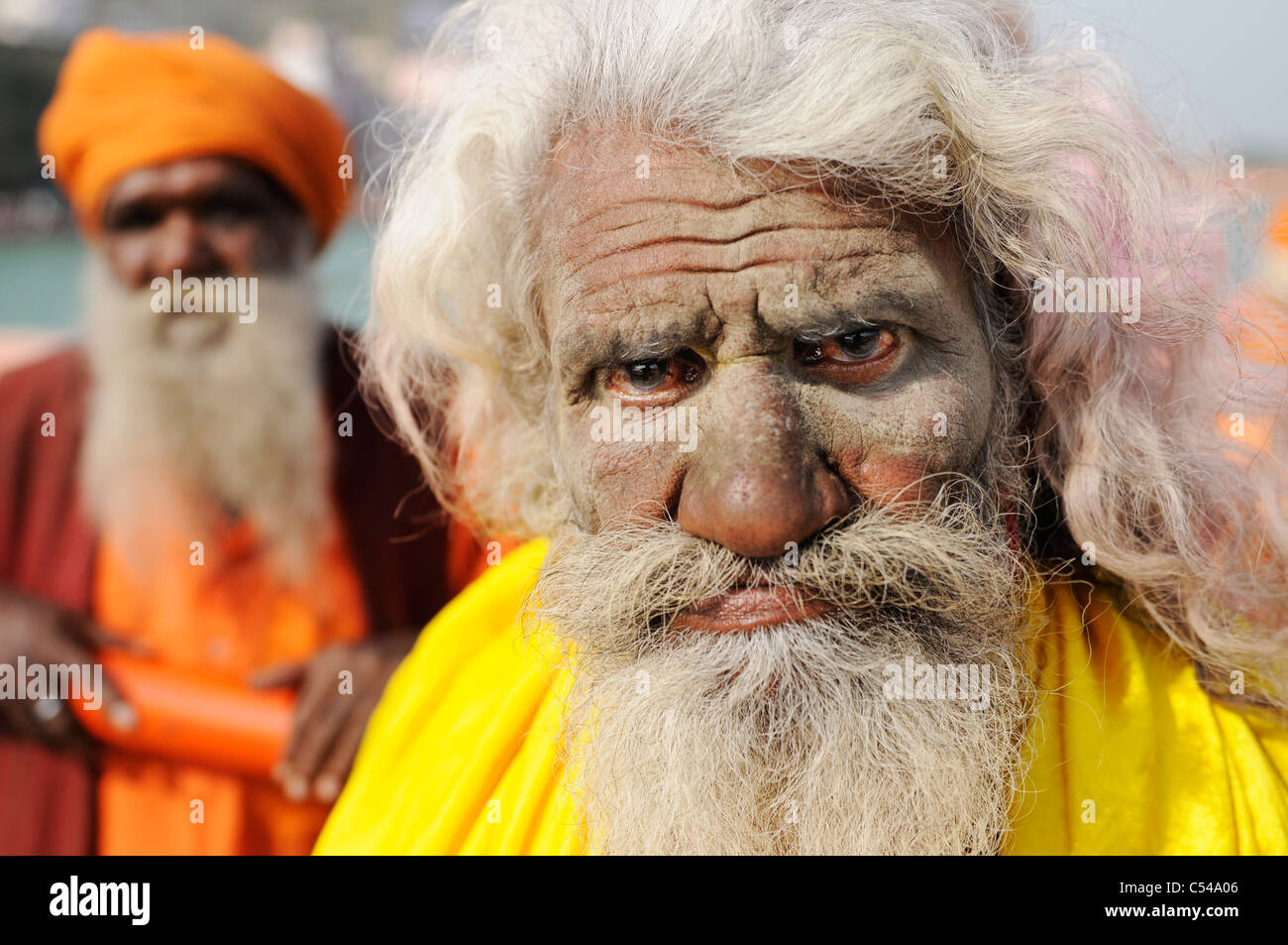 A sadhu (Hindu holy man) at the Kumbh Mela festival in India Stock ...