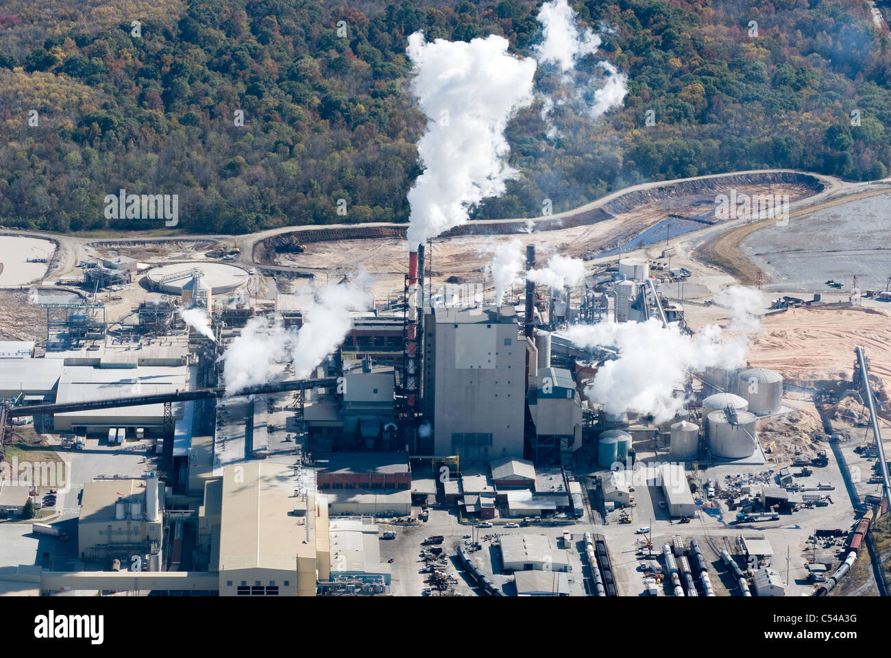 An aerial view of an industrial manufacturing plant Stock Photo - Alamy
