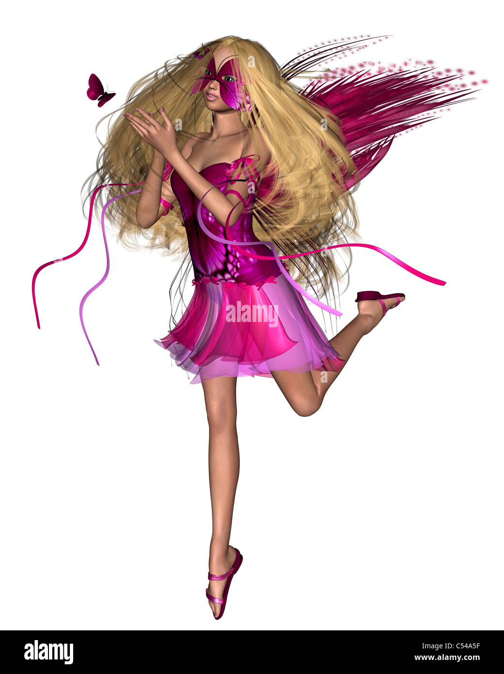 Butterfly Fairy - Bright Pinks Stock Photo - Alamy