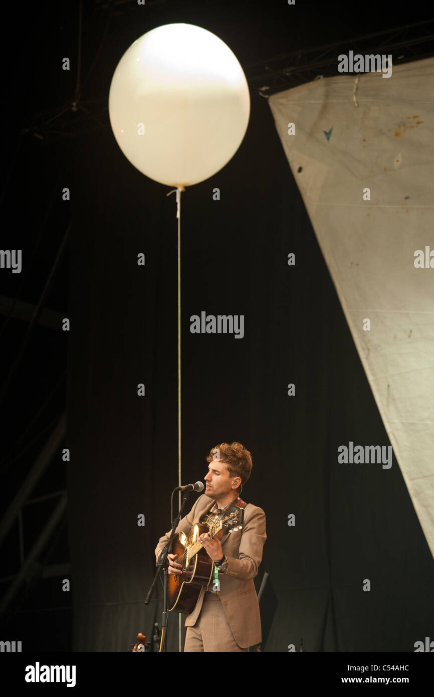 Stornoway performing on the main pyramid stage at the Glastonbury ...