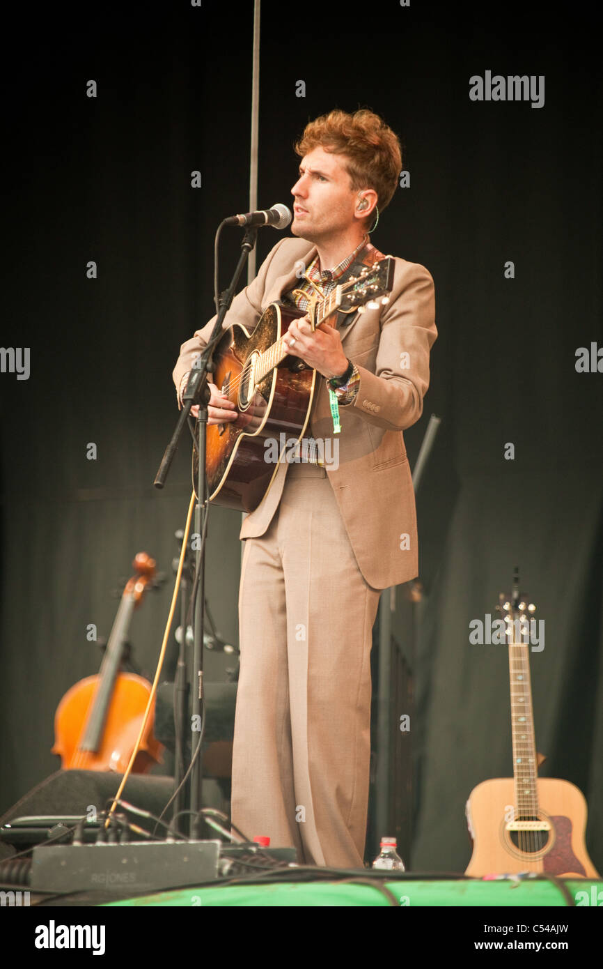 Stornoway performing on the main pyramid stage at the Glastonbury ...