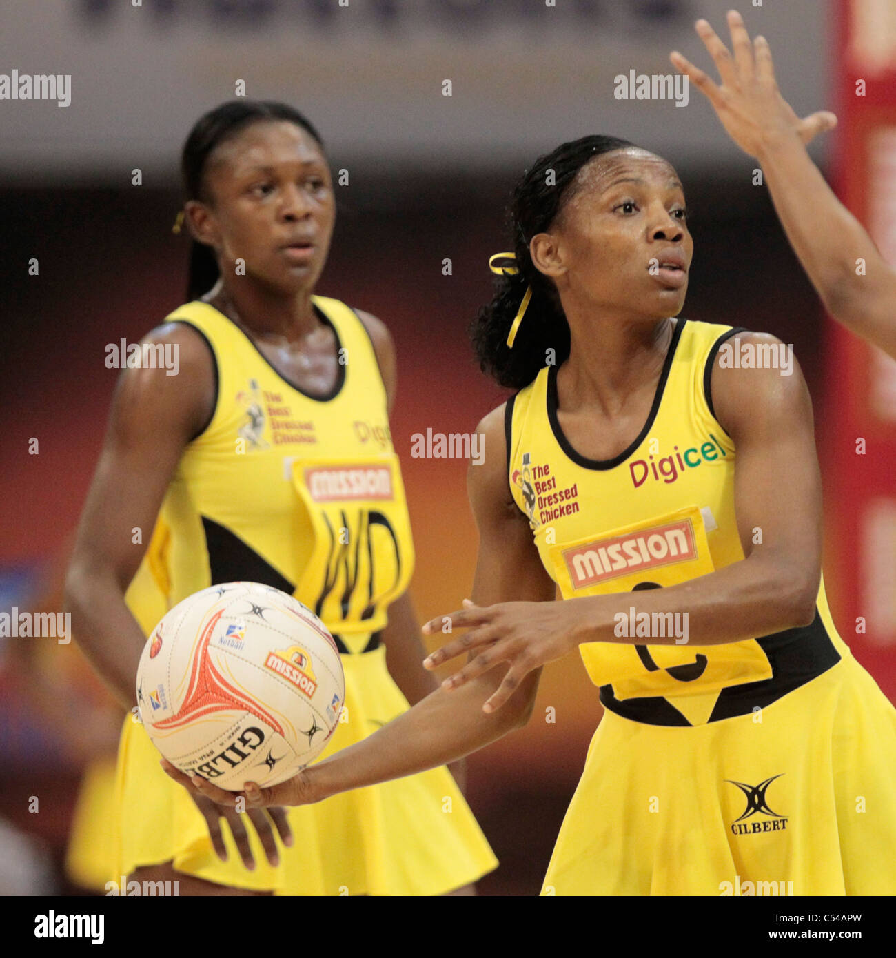 06.07.2011 Nadine Bryan of Jamaica(right) in action during the Pool C ...