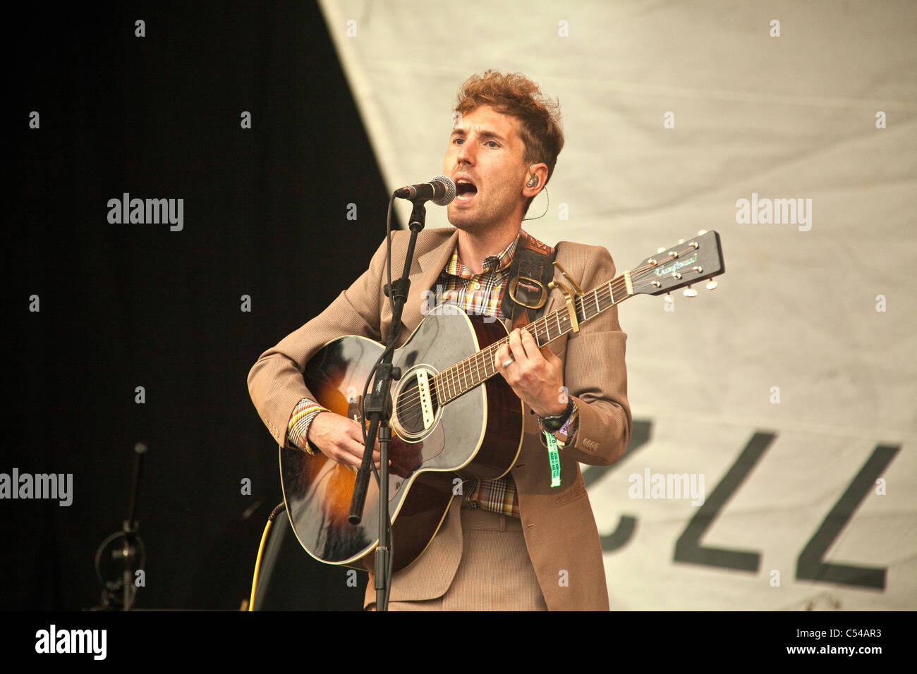 Stornoway performing on the main pyramid stage at the Glastonbury ...