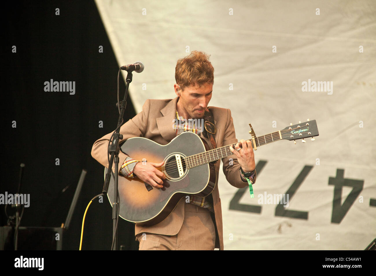 Stornoway performing on the main pyramid stage at the Glastonbury ...