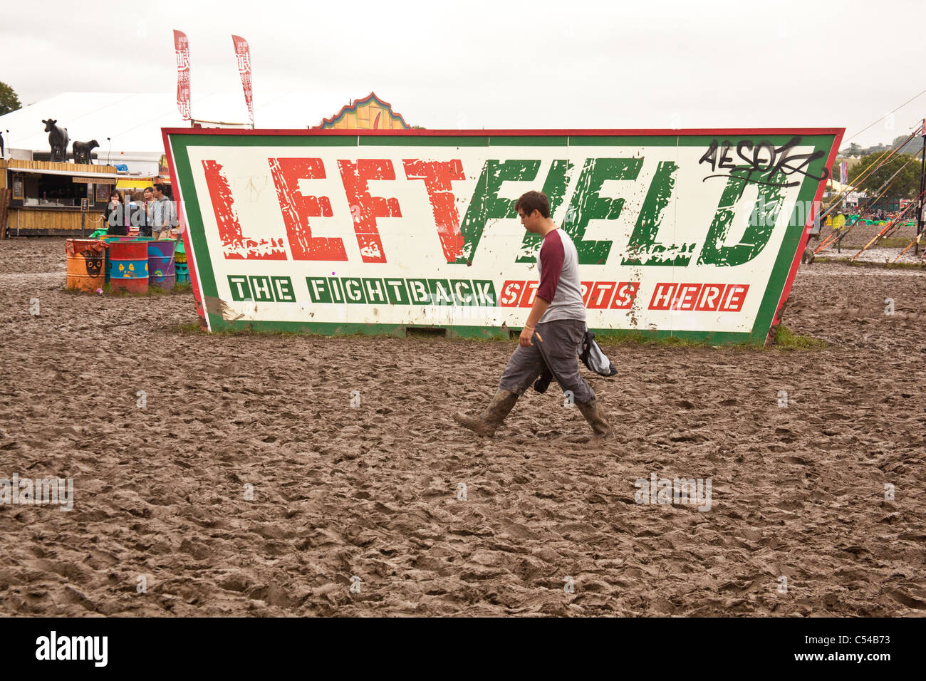Leftfield stage sign Glastonbury Festival 2011, Somerset, England ...