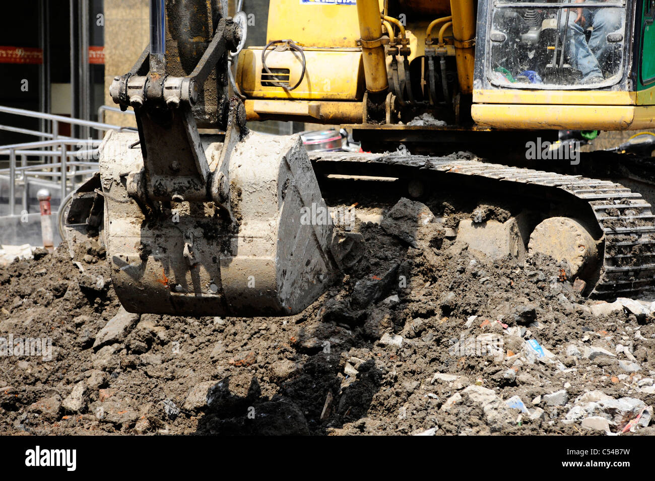 A mechanical digger in Shanghai Stock Photo - Alamy